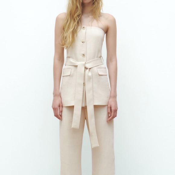 Zara | Tops | Zara Strapless Linen Blend Top 190 Size Small | Poshmark